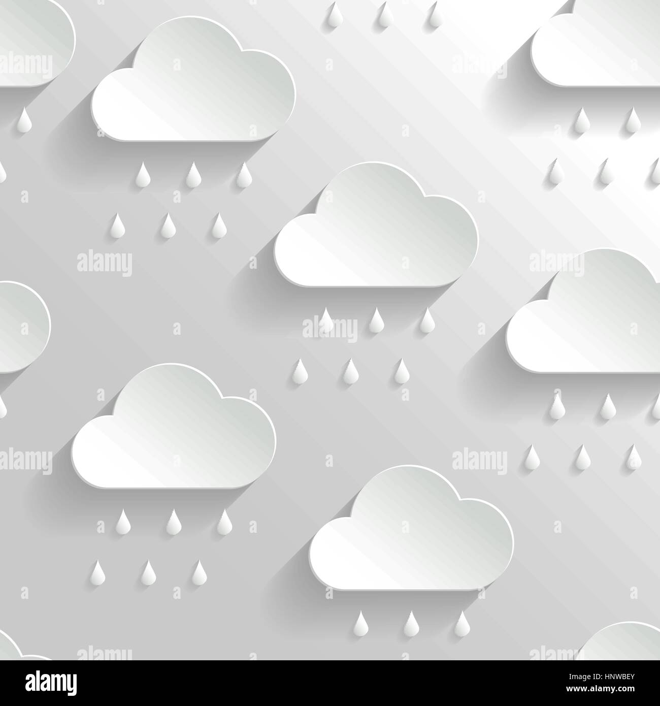 Seamless Pattern with Paper Rainy Clouds. Abstract Vector Background ... Seamless Pattern with Paper Rainy Clouds. Abstract Vector Background ...