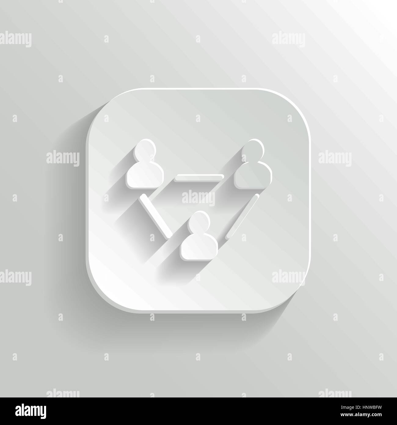 User group network icon - vector white app button with shadow Stock ...
