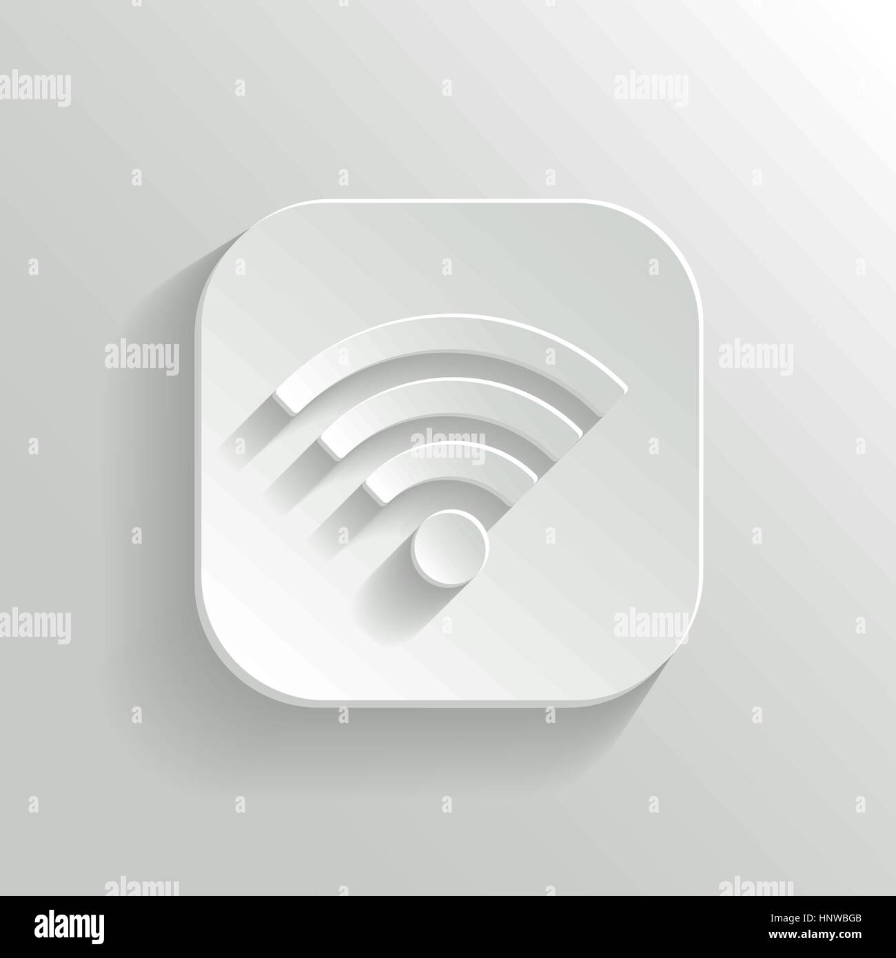 Wi-fi icon - vector white app button with shadow Stock Vector Image ...