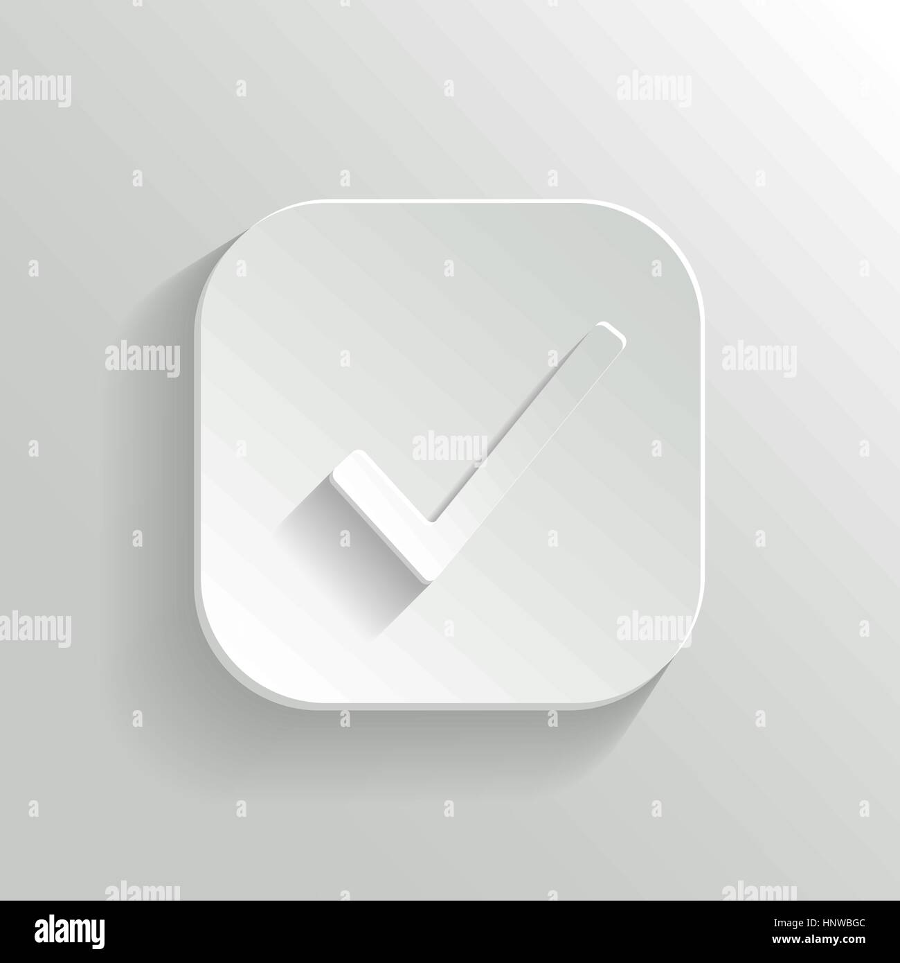 Check mark icon - vector white app button with shadow Stock Vector ...