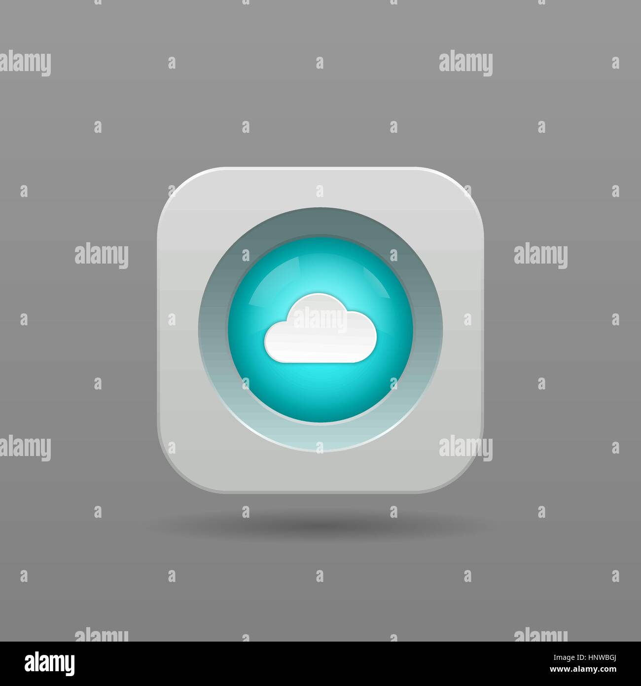 Cloud Button - Vector App Icon Stock Vector Image & Art - Alamy