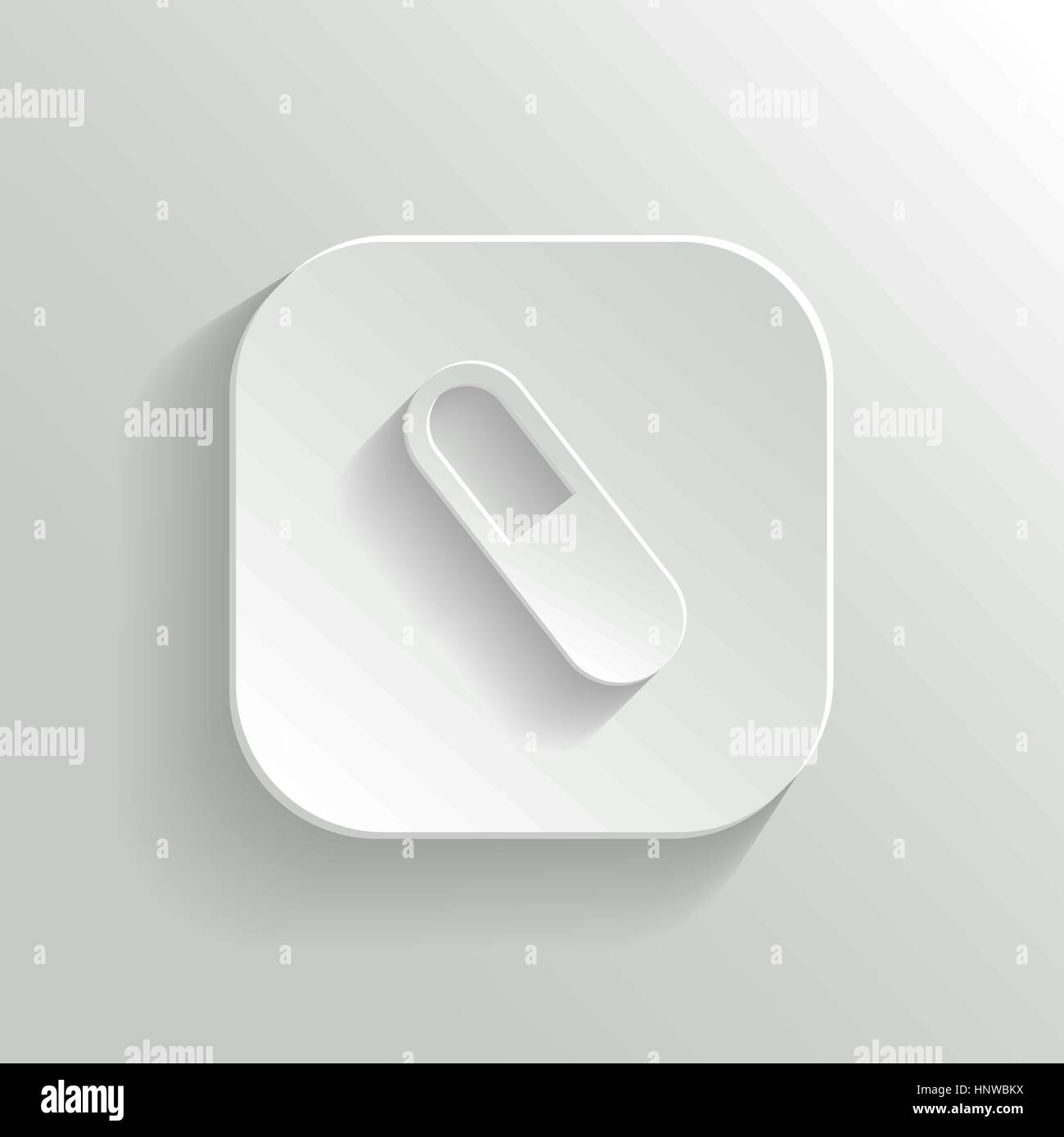 Medicine pill icon - vector white app button with shadow Stock Vector ...