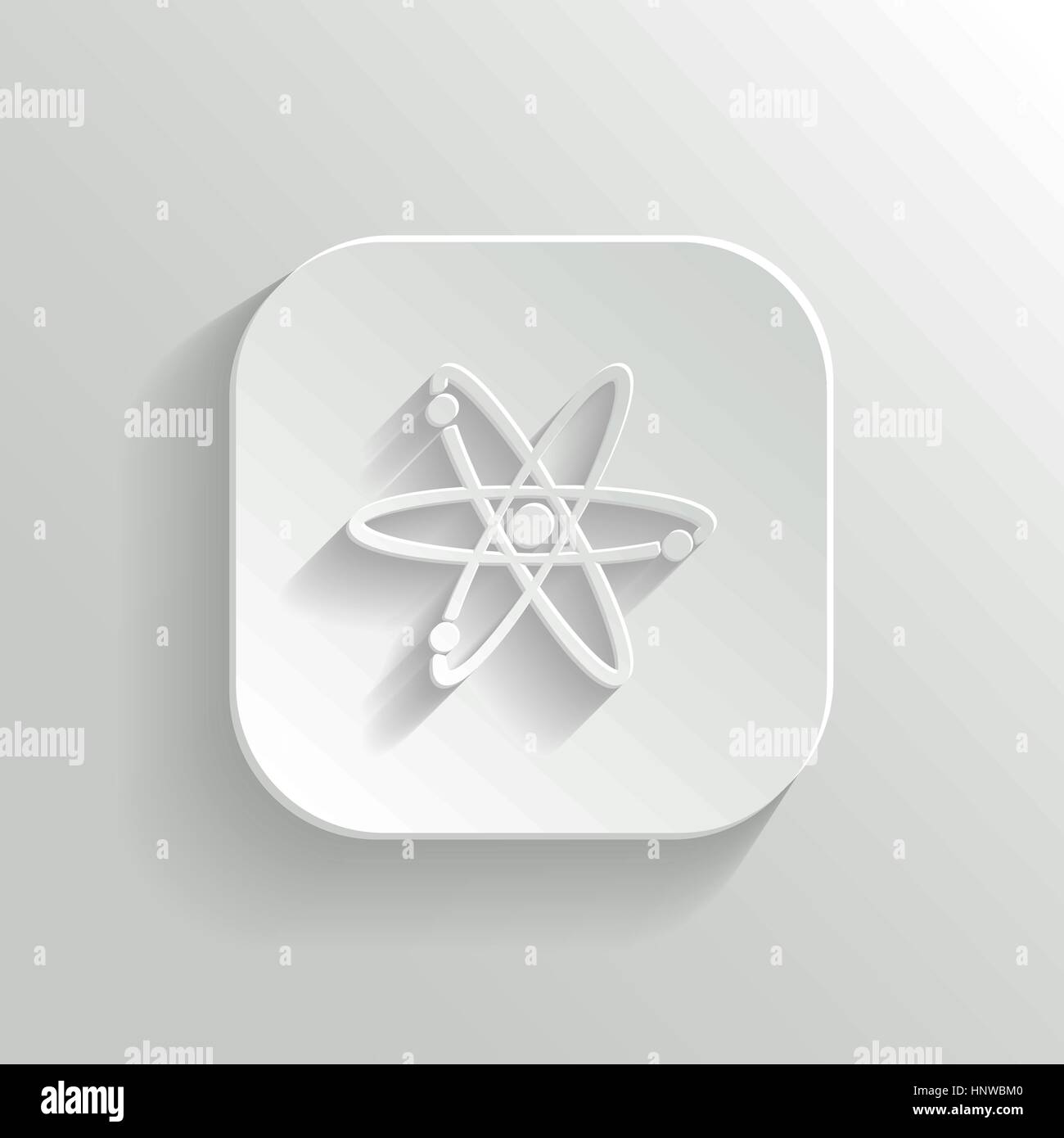 Atom icon - vector white app button with shadow Stock Vector Image ...