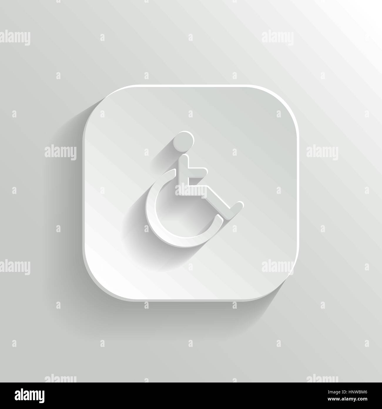 Disabled icon - vector white app button with shadow Stock Vector Image ...