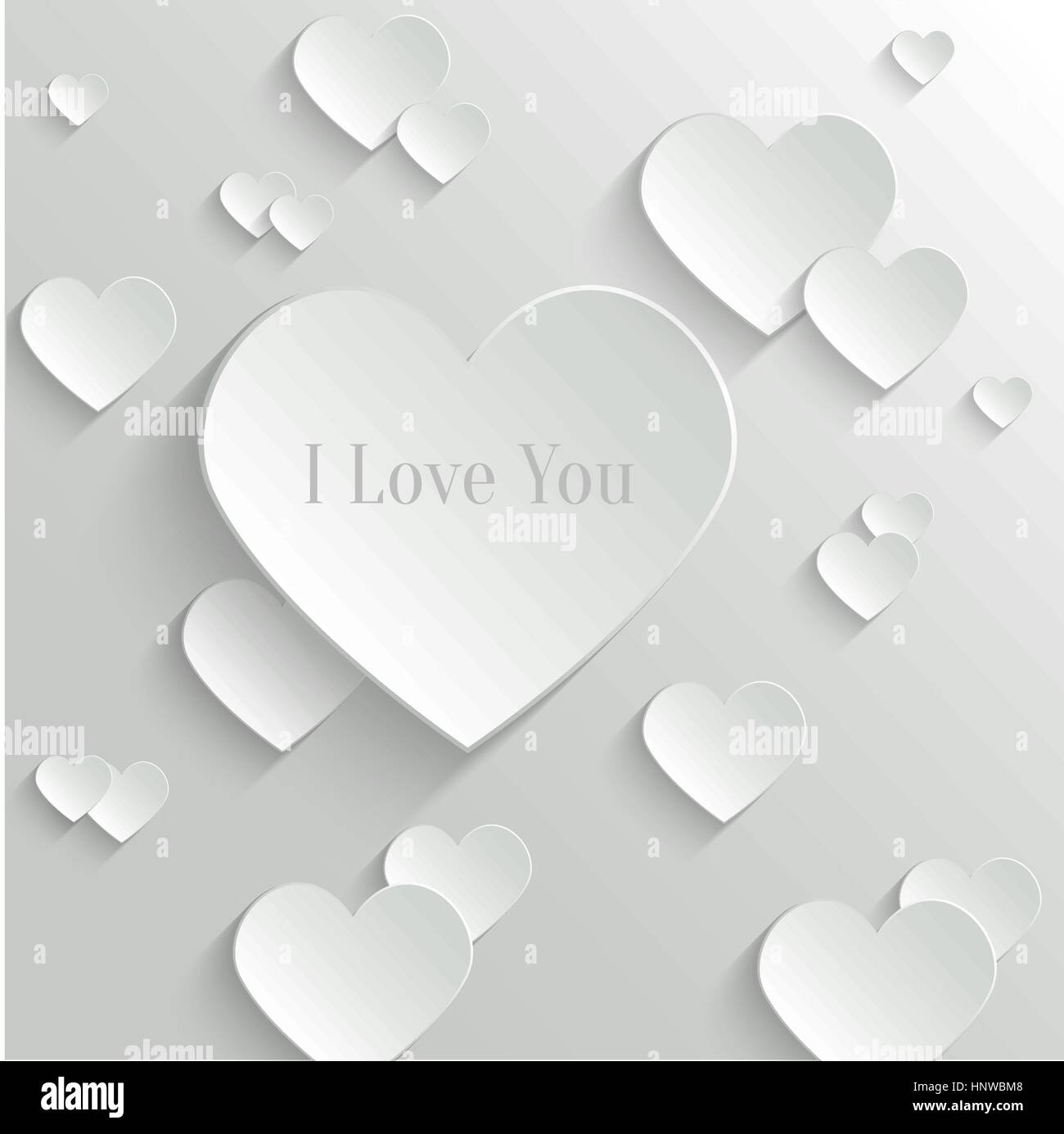Abstract Vector White Background with Paper Hearts Stock Vector Image ...
