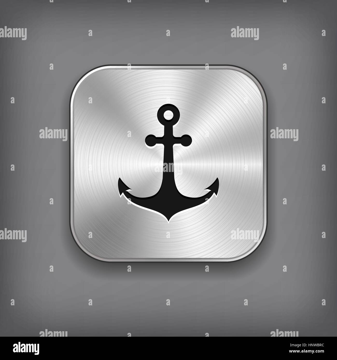Anchor icon - vector metal app button Stock Vector Image & Art - Alamy