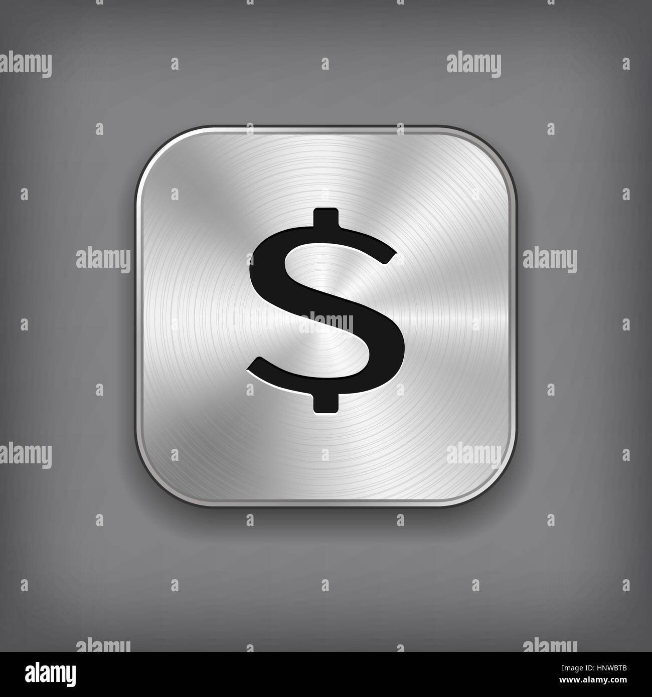 Dollar sign icon - vector metal app button with shadow Stock Vector ...