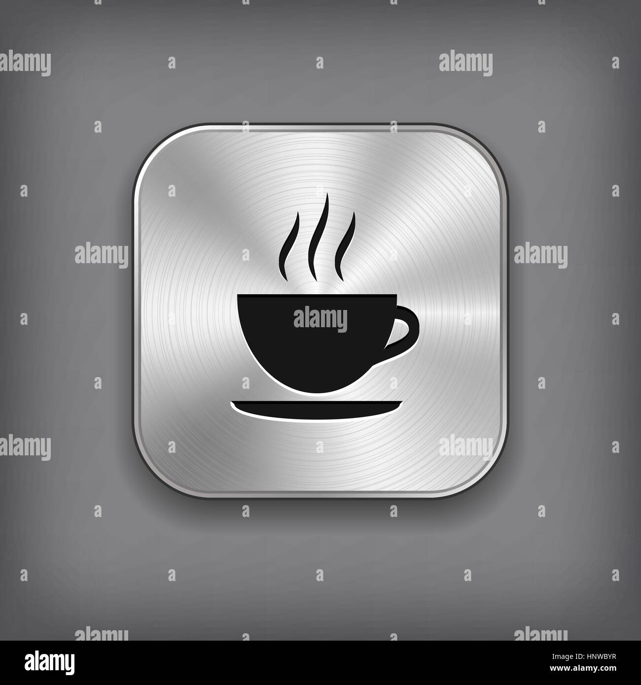 Coffee icon - vector metal app button Stock Vector Image & Art - Alamy