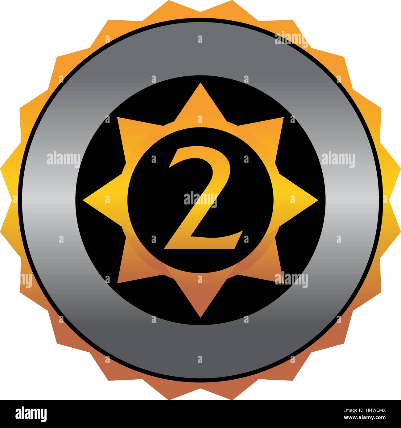 Medal Military Number 2 Stock Vector Image & Art - Alamy