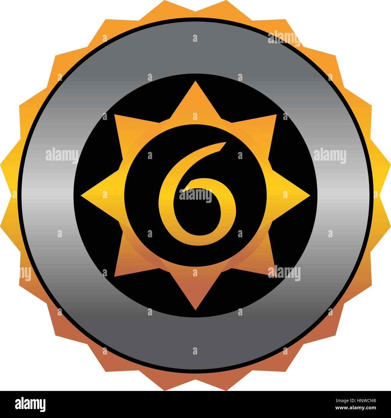 Medal Military Number 6 Stock Vector Image & Art - Alamy