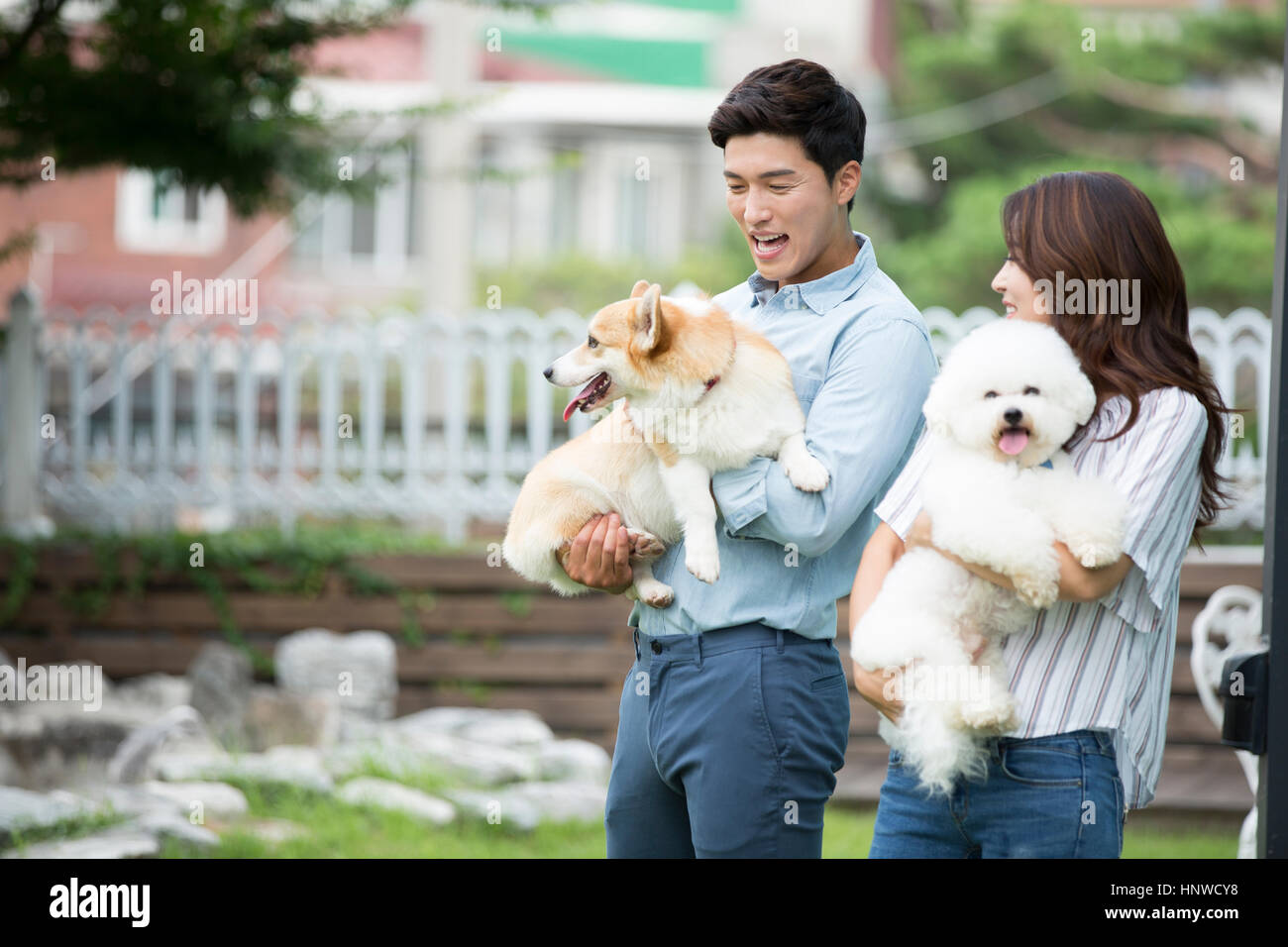 Couple with pet hi-res stock photography and images - Alamy