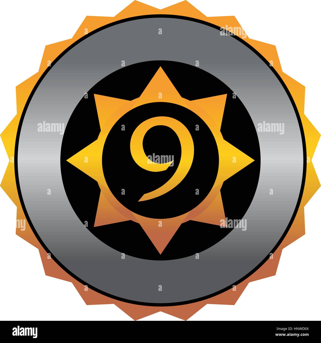 Medal Military Number 9 Stock Vector Image & Art - Alamy