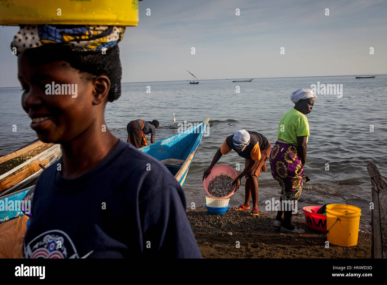 Port, the fishing village of Litari, Rusinga Island, Lake Victoria ...