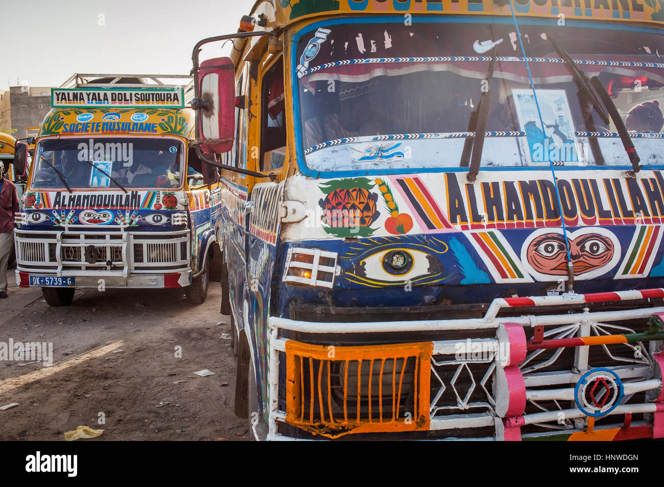 Traditional public transport bus, Dakar, Senegal Stock Photo - Alamy