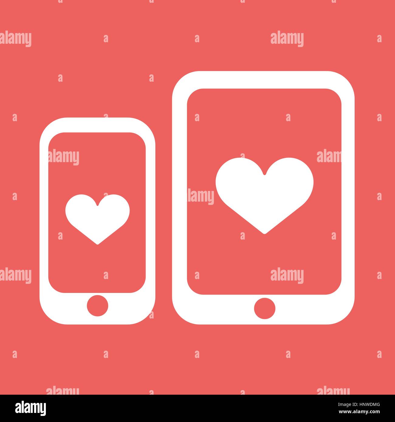 Smartphone with heart vector icon Stock Vector Image & Art - Alamy