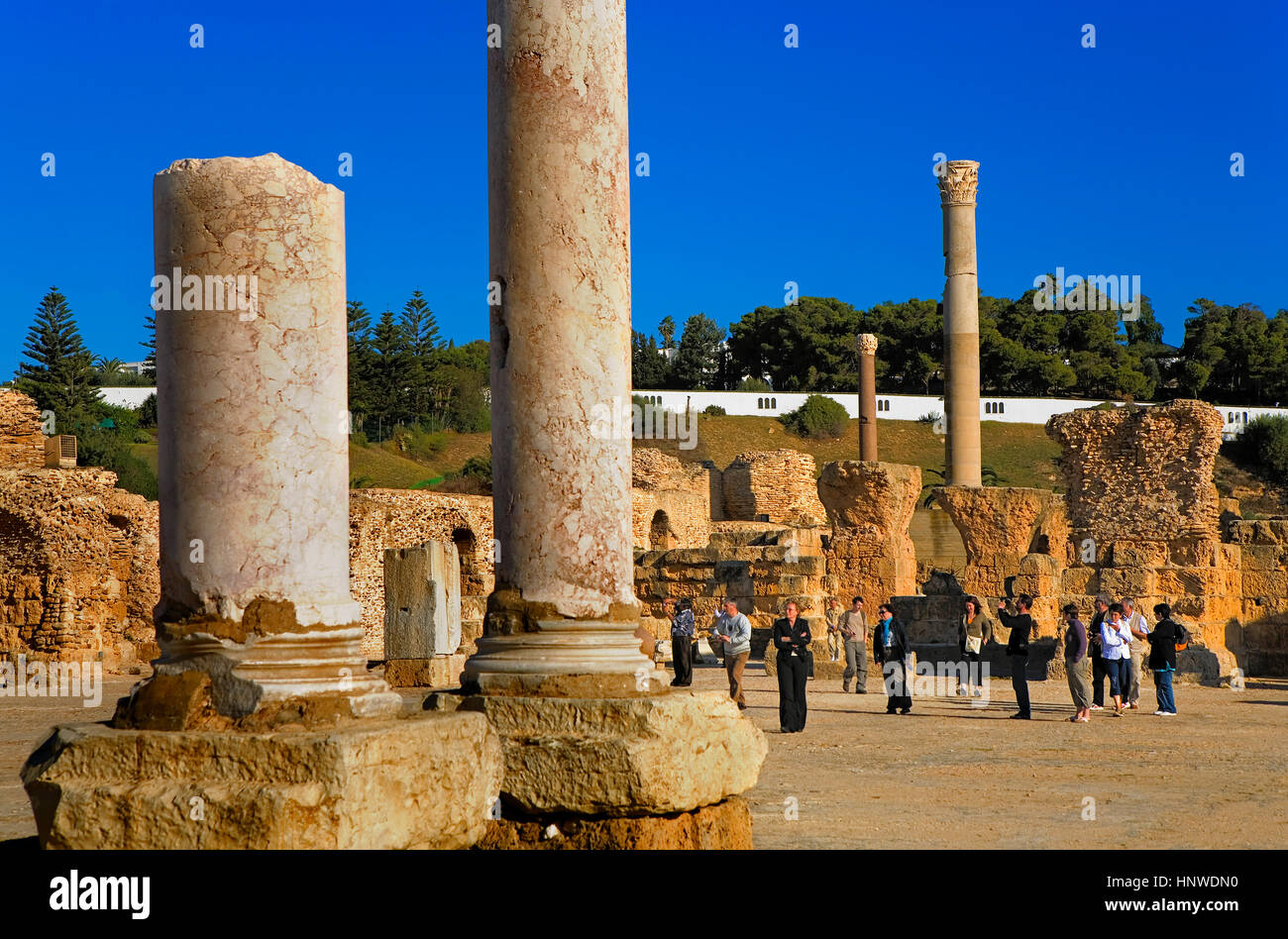 Tunez: Carthage. The Antonine Baths (built on the 2nd century A.D Stock ...