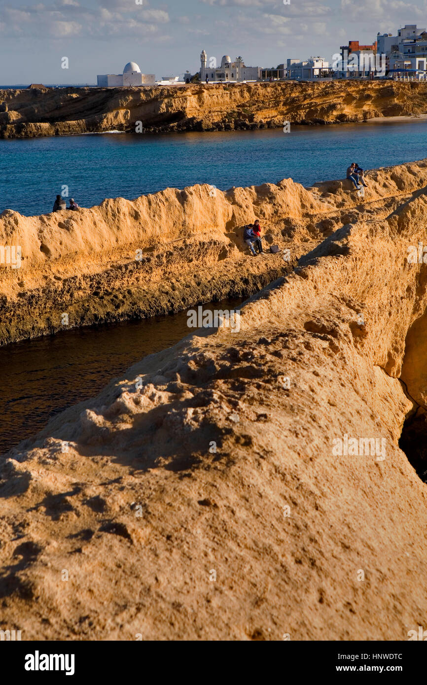 Tunez: Monastir. Great rock opposite to the beach Stock Photo - Alamy