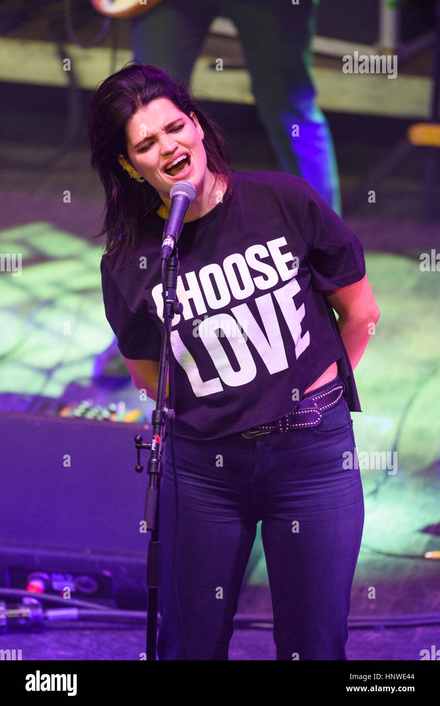 Pixie Geldof performing with Bands 4 Refugees during the VO5 NME Awards ...