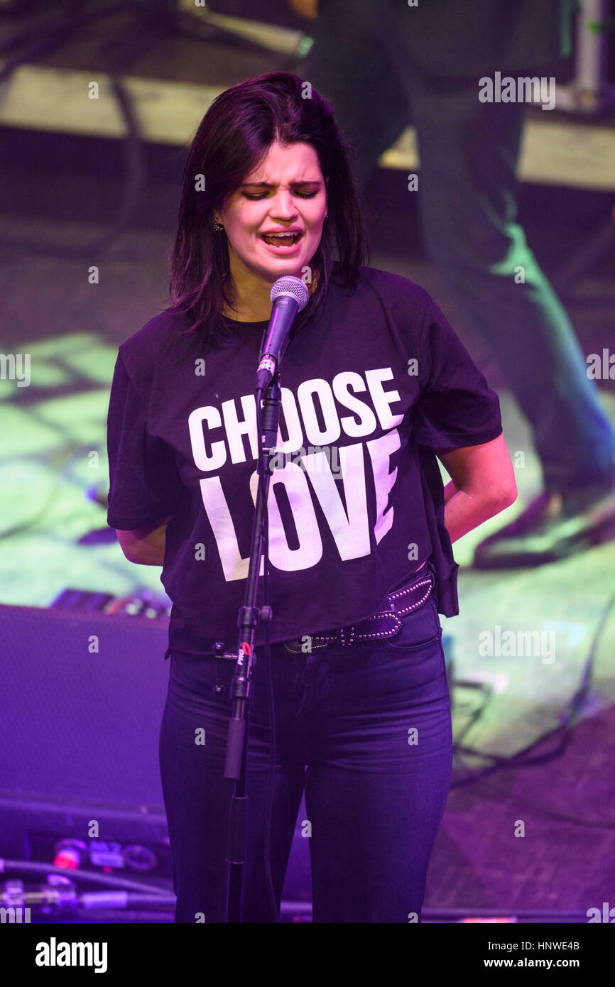 Pixie Geldof performing with Bands 4 Refugees during the VO5 NME Awards ...