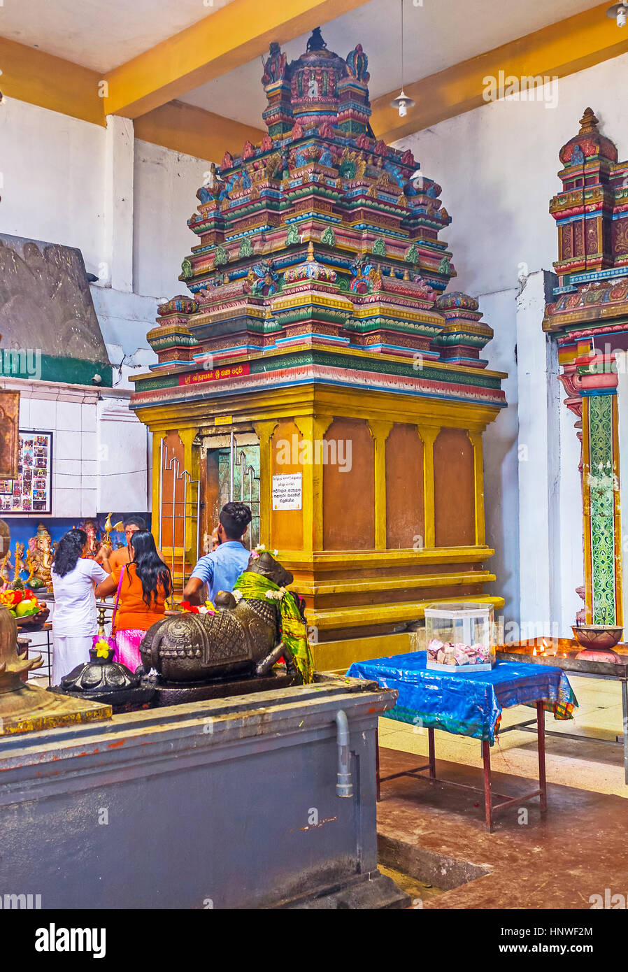 MUNNESWARAM, SRI LANKA - NOVEMBER 25, 2016: The colorful shrine in ...
