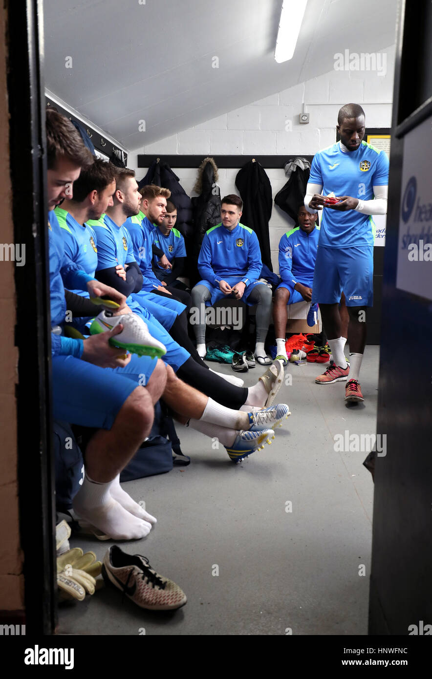 Changing room ahead training session gander green lane hi-res stock ...