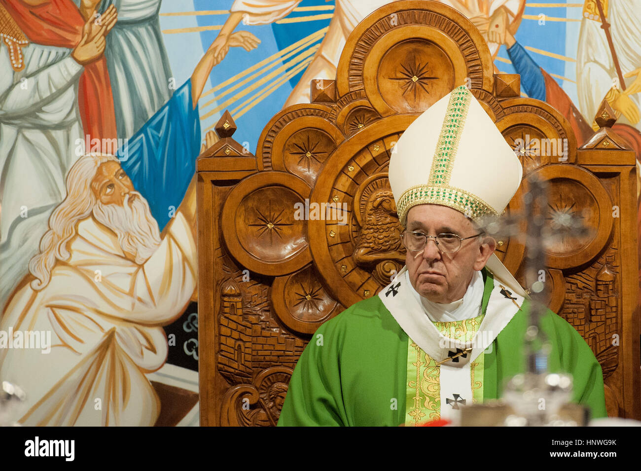 Pope Francis attends a pastoral visit at the Santa Maria (Saint Mary ...