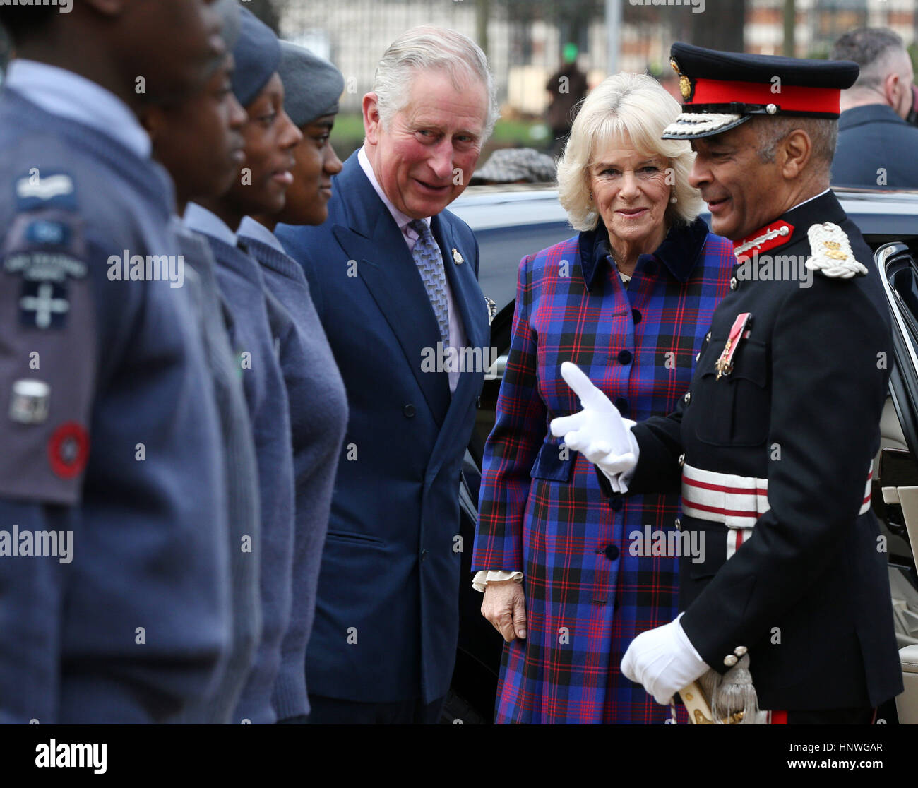 The Prince of Wales and the Duchess of Cornwall are greeted by the Lord ...