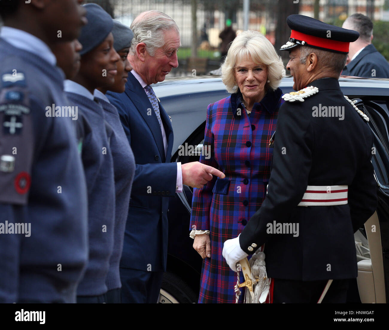 The Prince of Wales and the Duchess of Cornwall are greeted by the Lord ...