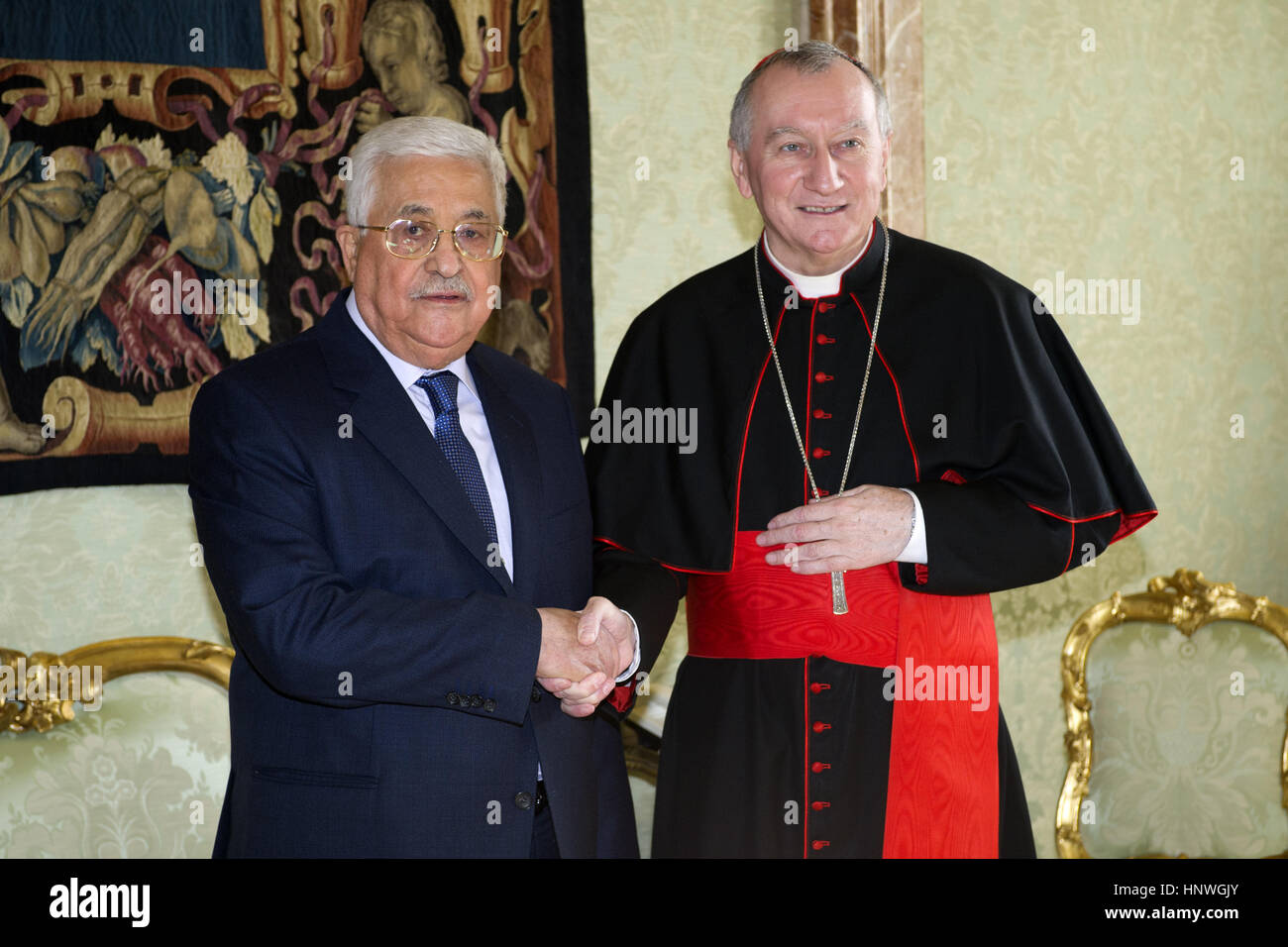 Pope Francis meets with Palestinian President, Mahmoud Abbas during a ...