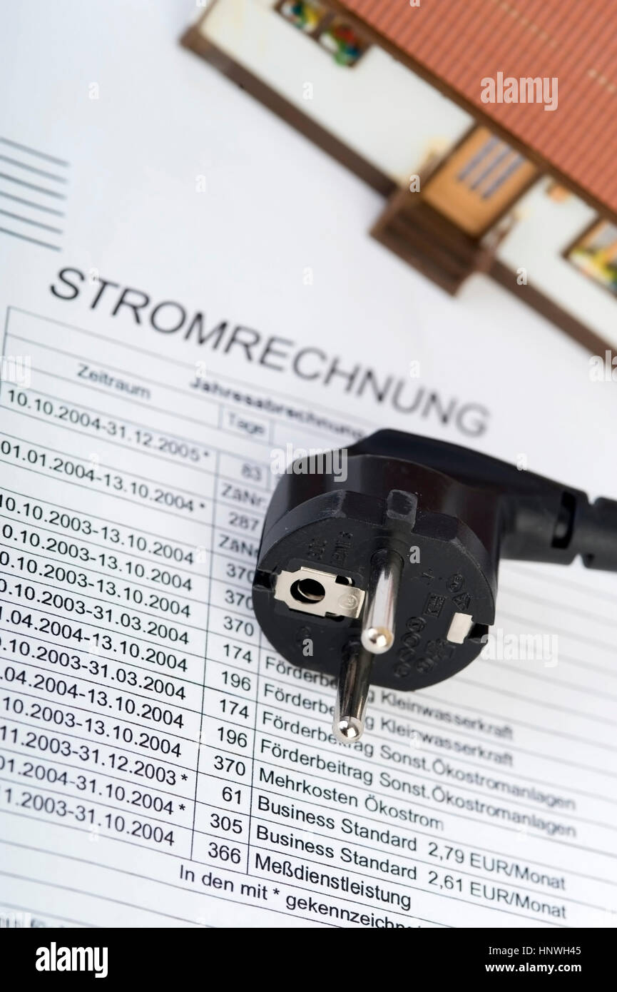Symbolbild Stromkosten - symbolic for energy consumption costs Stock ...