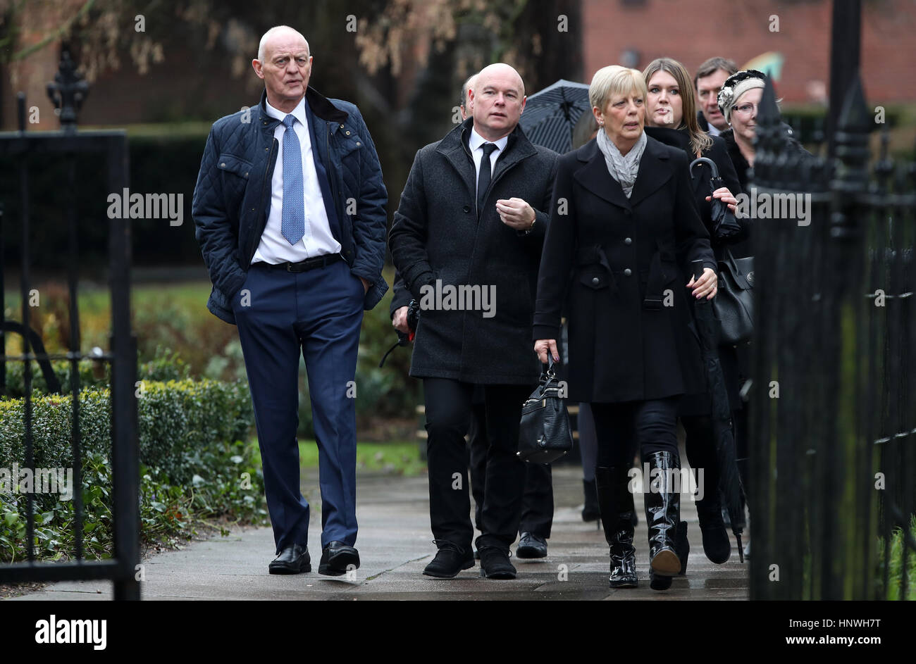 Ian Bolton former Watford player (left) during the funeral service for ...