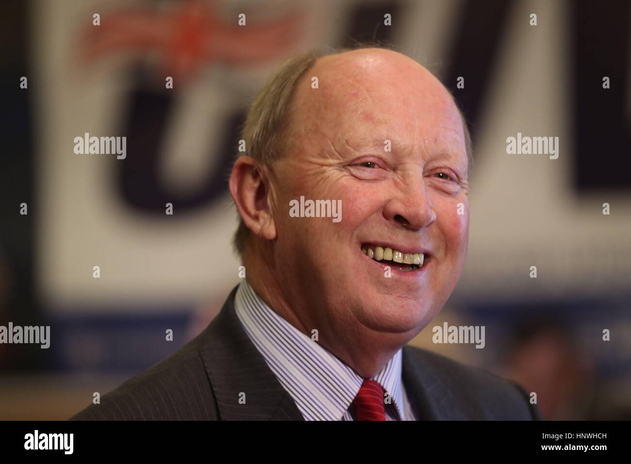 Jim Allister, leader of the TUV (Traditional Unionist Voice), at the ...