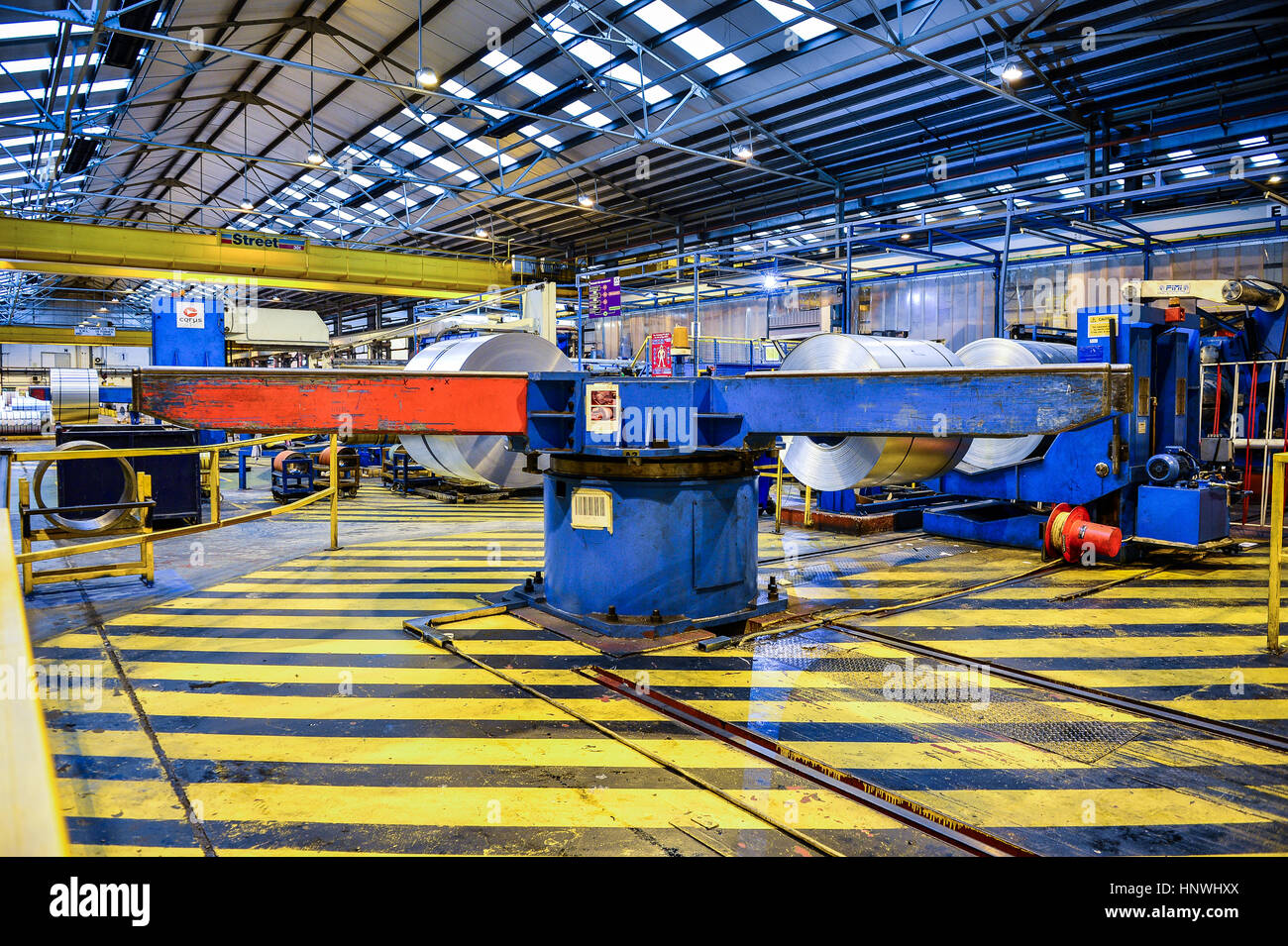 Part of a steel press production line at Tata Steel's Wednesbury site ...
