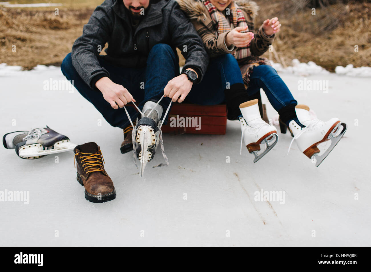 Man with skates hi-res stock photography and images - Alamy