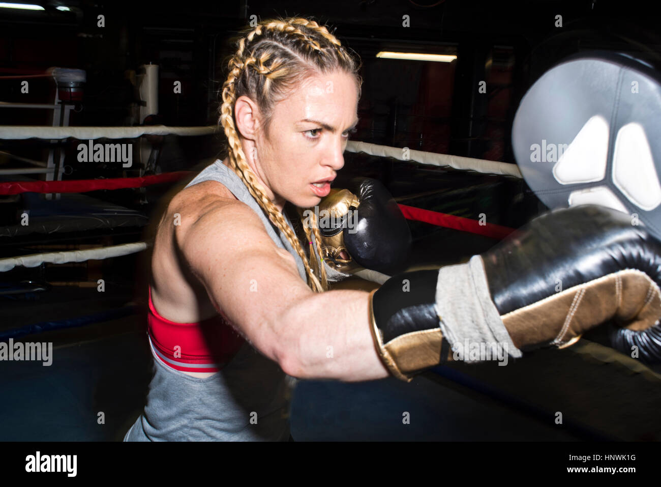 Female boxer ring punch hi-res stock photography and images - Alamy
