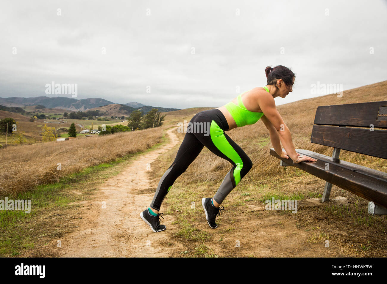 Bench in landscape hi-res stock photography and images - Alamy