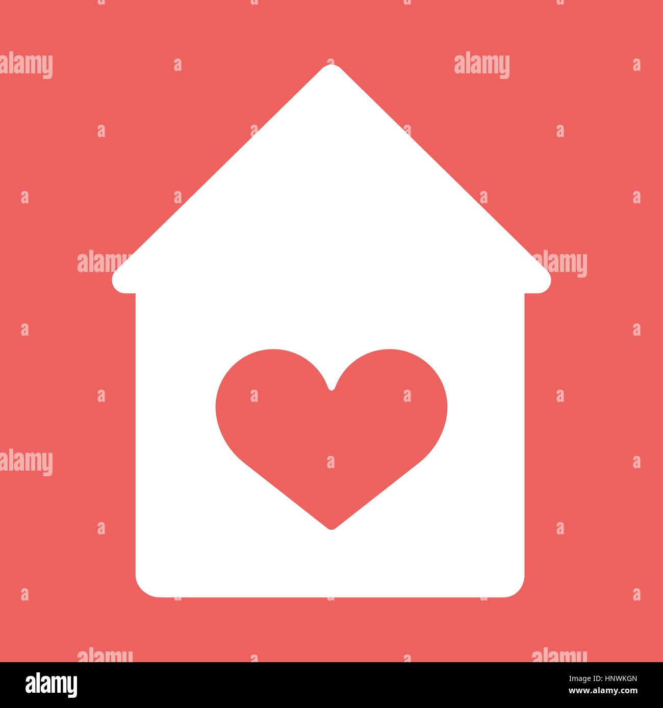 House with heart vector flat icon. Lovly home Stock Vector Image & Art ...