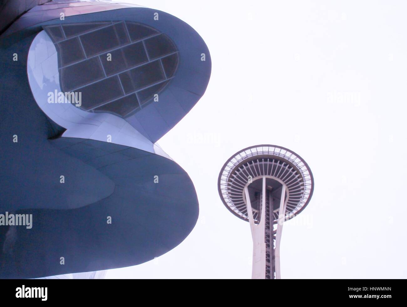 Seattle space needle and the EMP Museum Stock Photo - Alamy