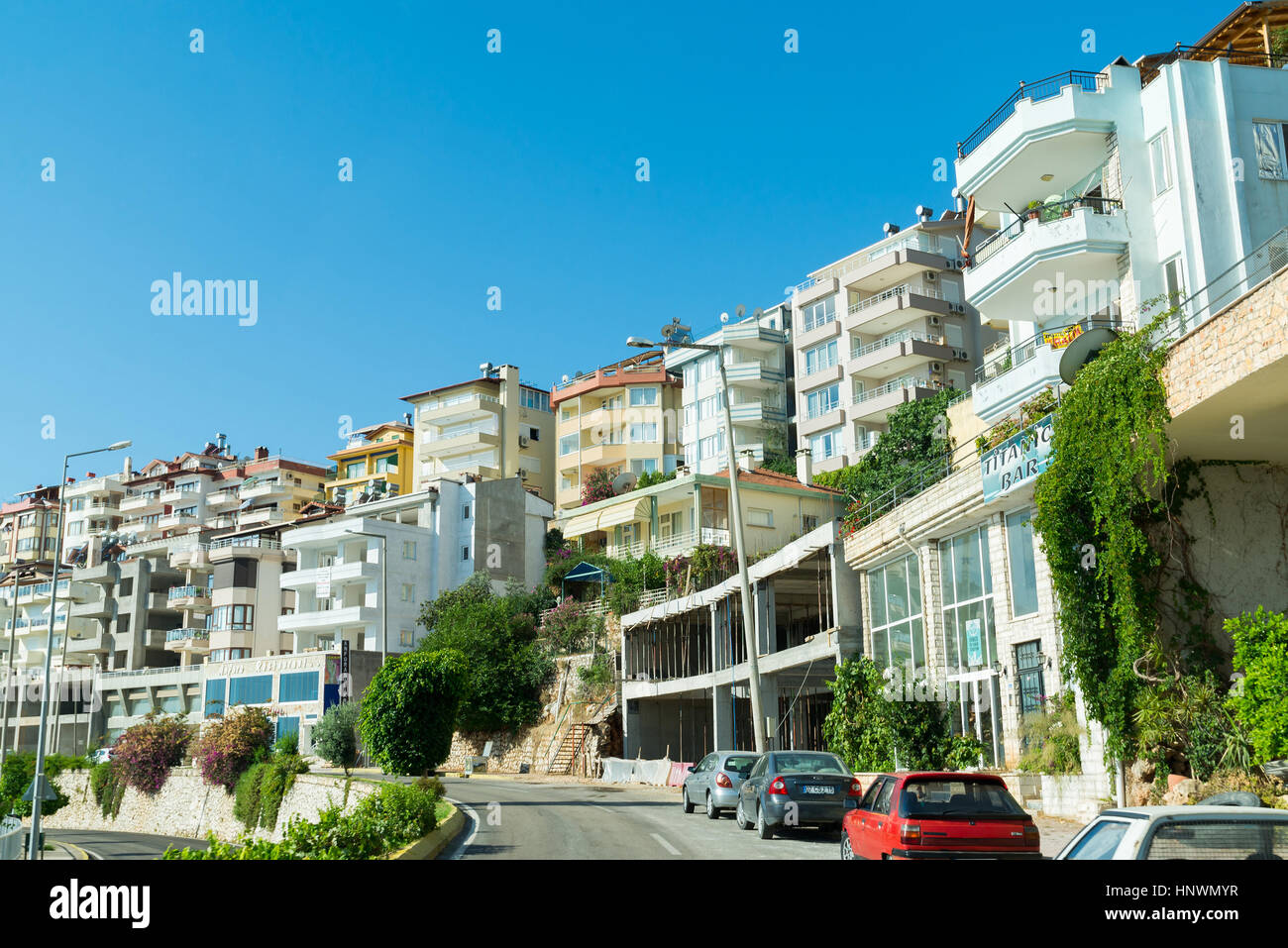 Finike, Turkey - June 20.2014. General view of the city in the summer ...
