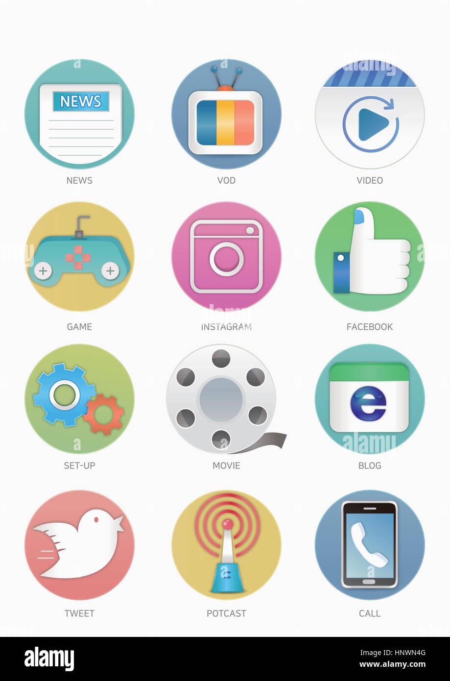 Various mobile application icons Stock Photo - Alamy