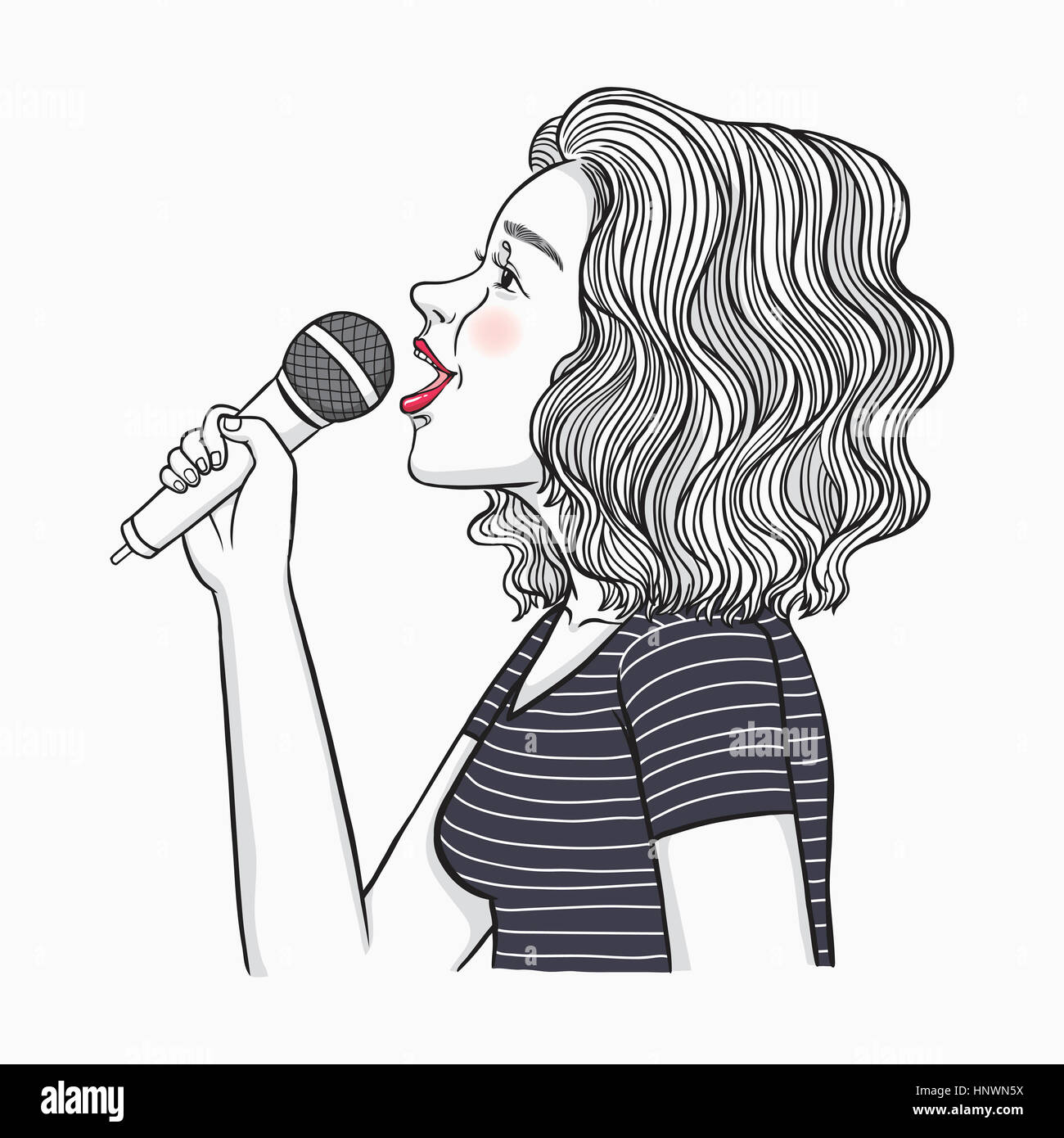 Portrait of woman singing Stock Photo - Alamy