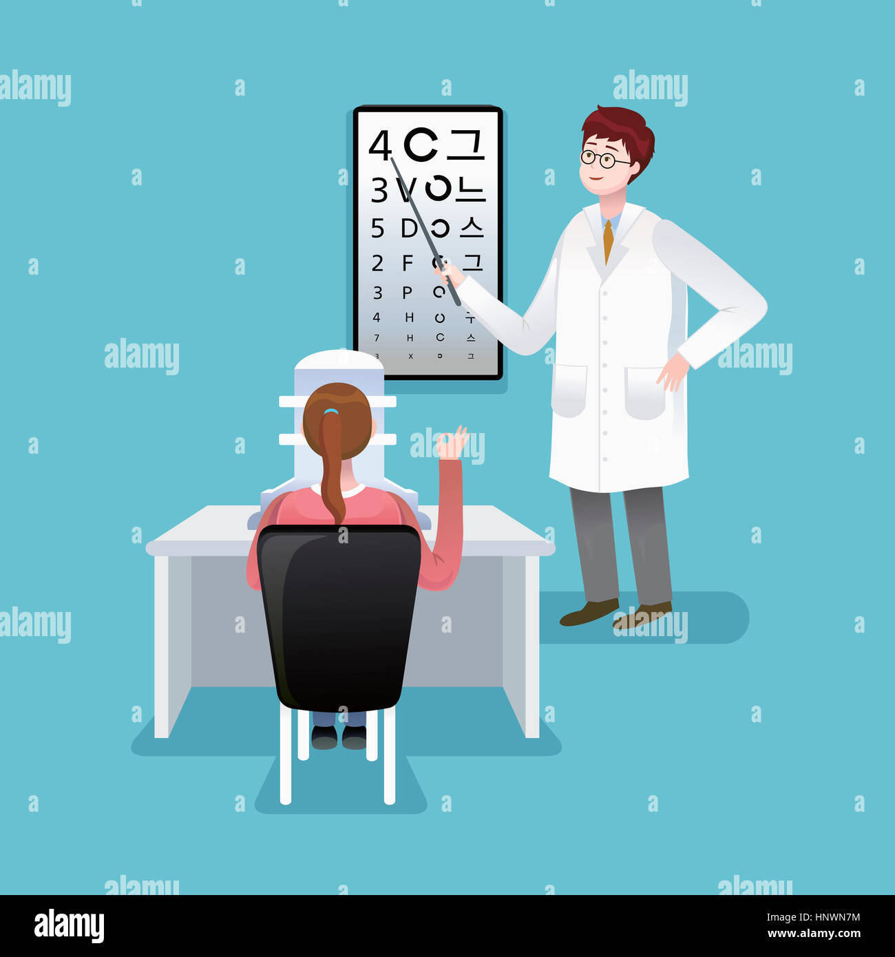Doctor having woman's eyesight test Stock Photo - Alamy