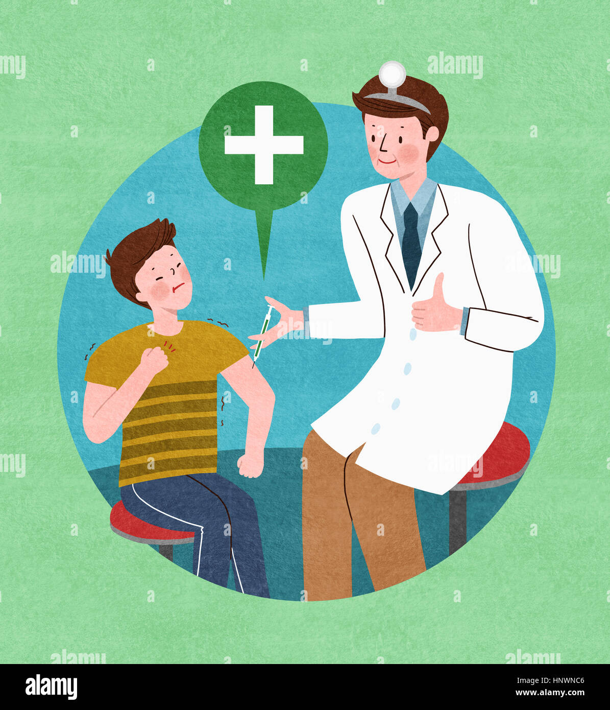 Doctor giving a shot to a boy Stock Photo - Alamy