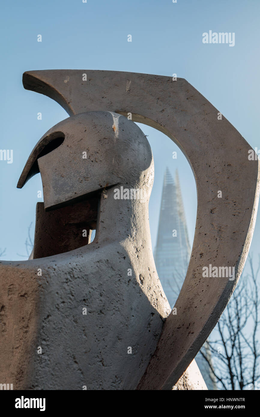 Warrior Statue with the Shard in the Background Stock Photo - Alamy