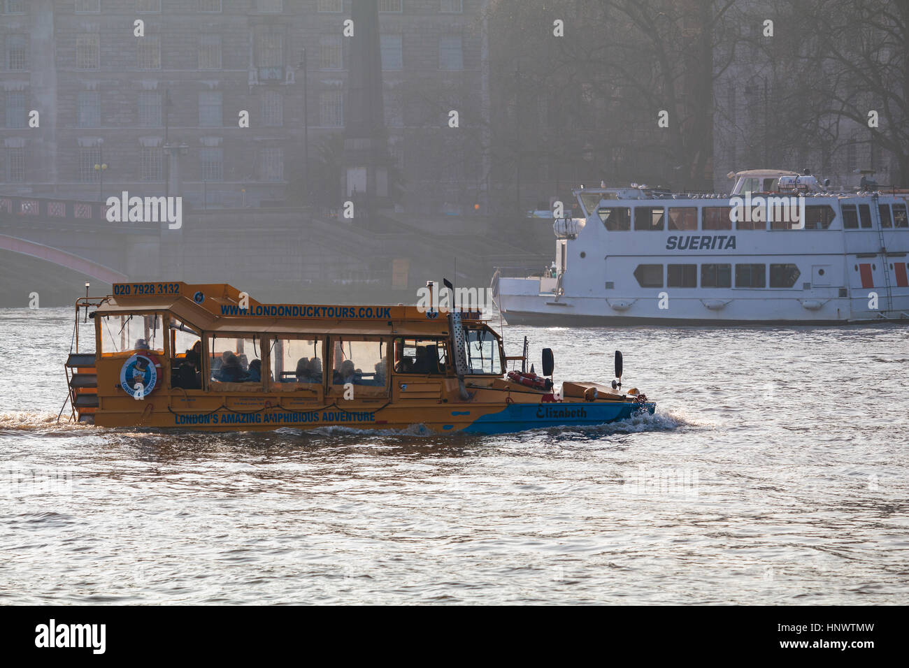 Amphibious Vehicle on the River Thames Stock Photo - Alamy