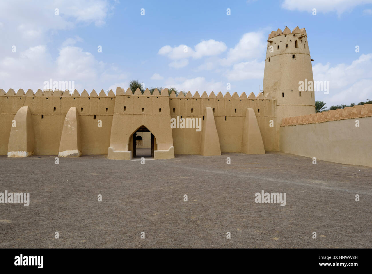 Al Jahili fort in Al Ain, Abu Dhabi, United Arab Emirates Stock Photo ...