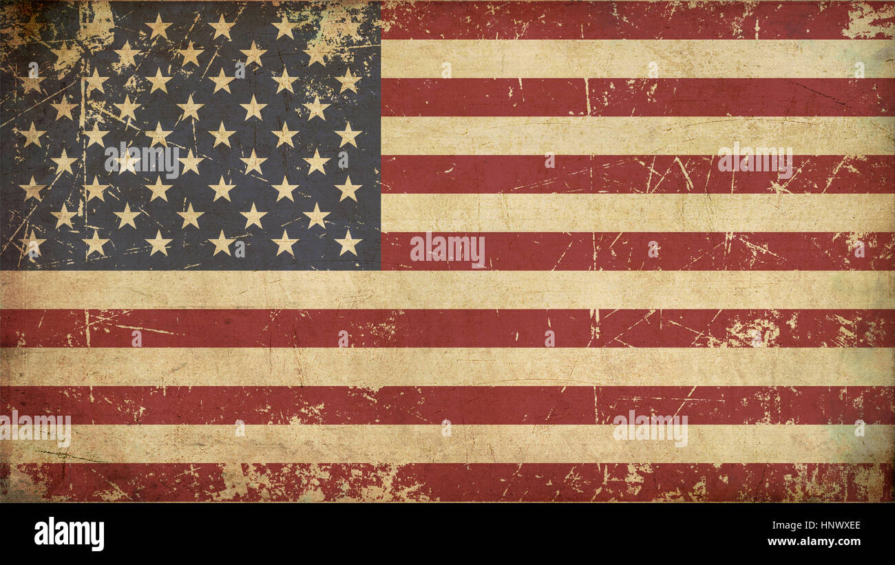 Illustration of an rusty, grunge, aged American flag Stock Photo - Alamy