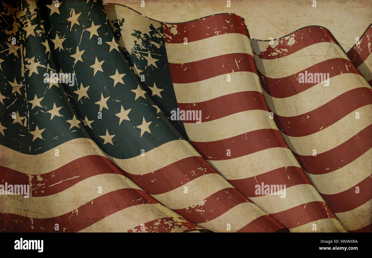 Illustration of a rusty US Ensign printed on old paper Stock Photo - Alamy