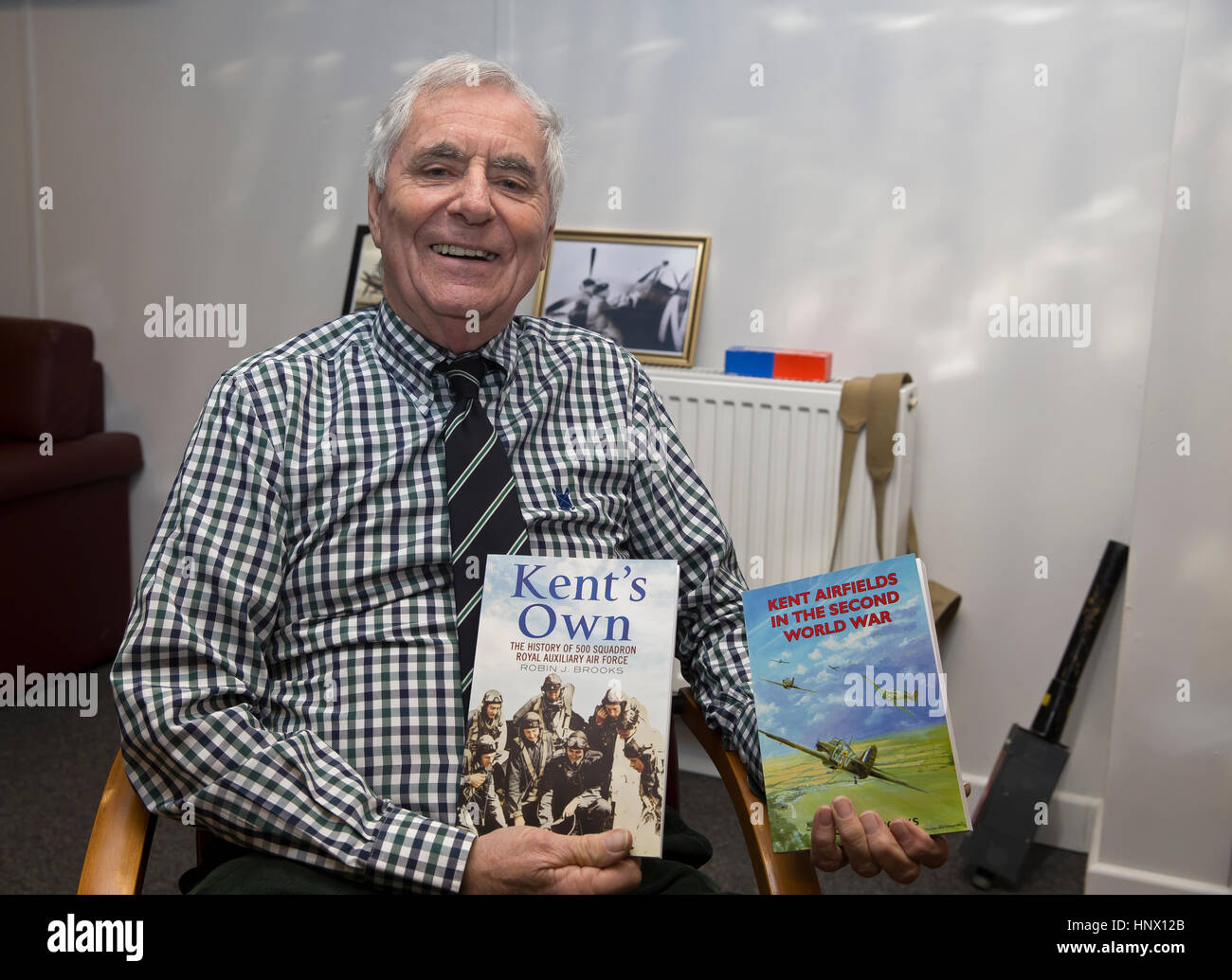 Author Robin J. Brooks poses with his books at the Biggin Hill Heritage ...