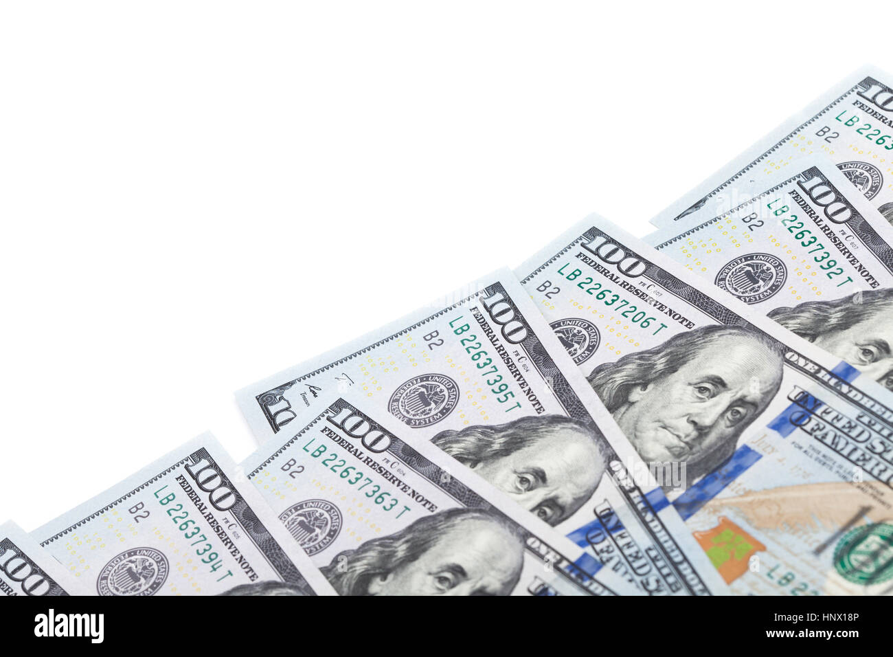 A border of American money isolated on white Stock Photo - Alamy